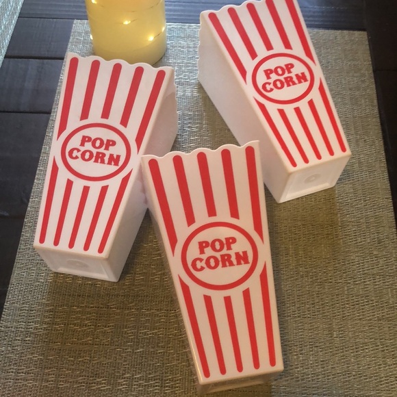 Other | Set Of 3 Popcorn Cups 1 Mini Packs Of Skittles Included | Poshmark